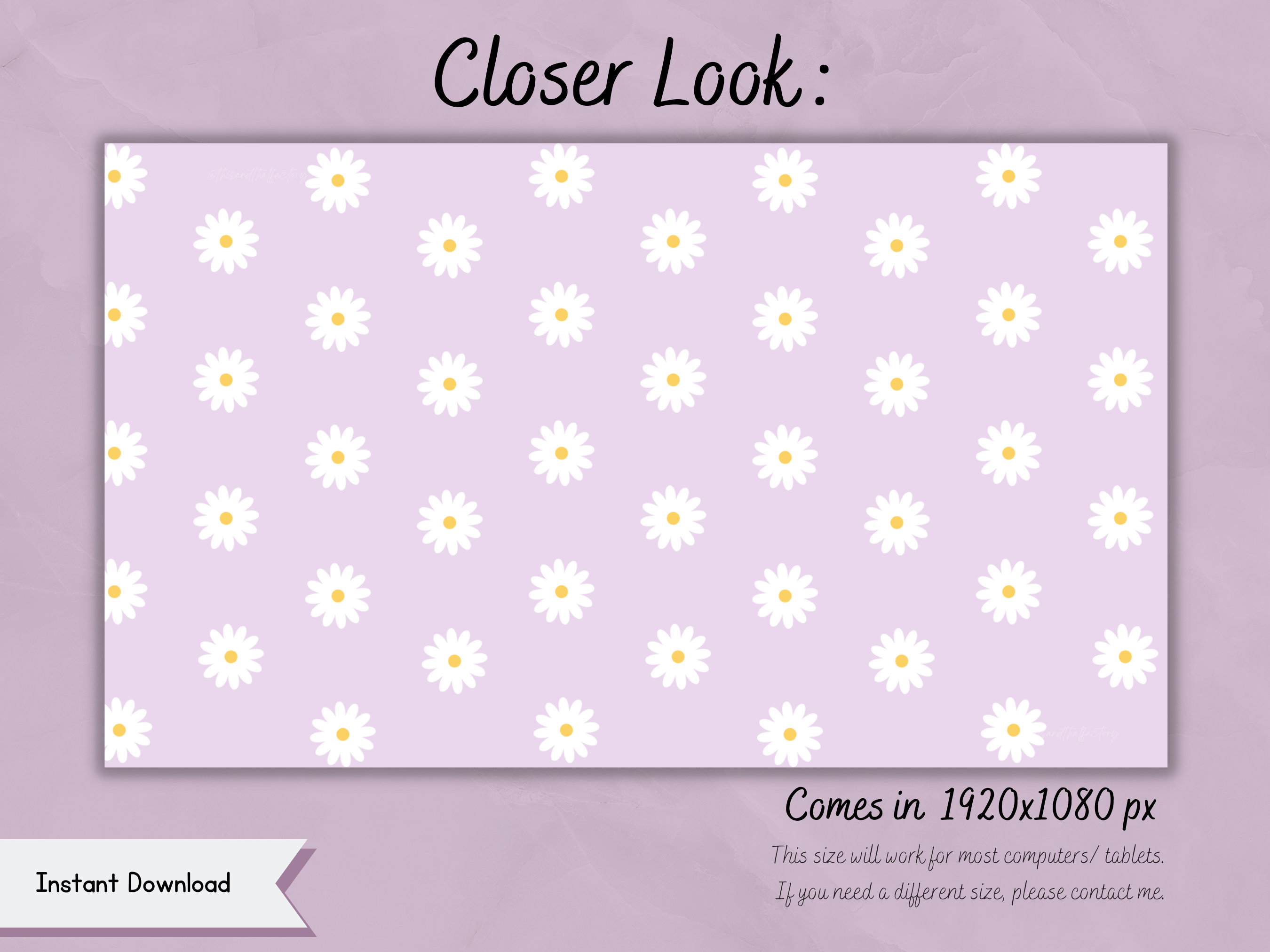 Purple Daisy Wallpaper Set / Computer/ Laptop / Desktop/ Home Screen ...