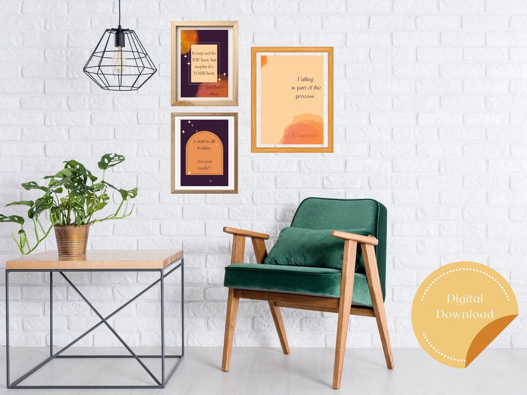 Purple Printable Motivational Wall Art Gallery/ Simple Modern Prints ...