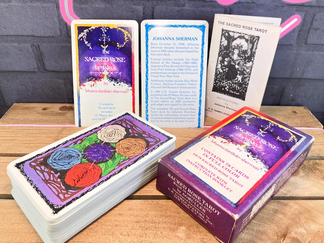 Vintage Sacred Rose Tarot Deck by Johanna Sherman © US Games Systems ...