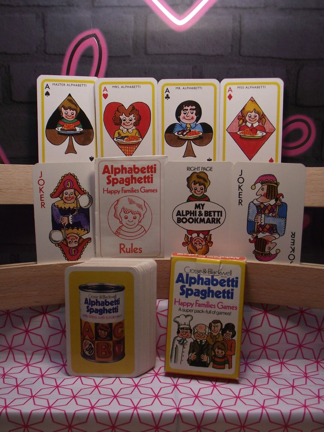 Alphabetti Spaghetti Playing Cards, Made by happy Families, Vintage ...