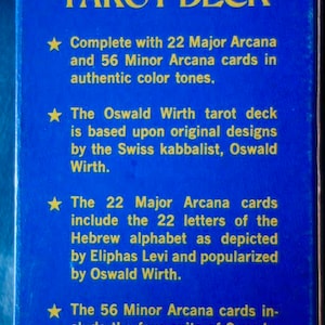 Muller “oswald Wirth Tarot Deck” Tarot Cards, U.S. Games Systems Publ ...