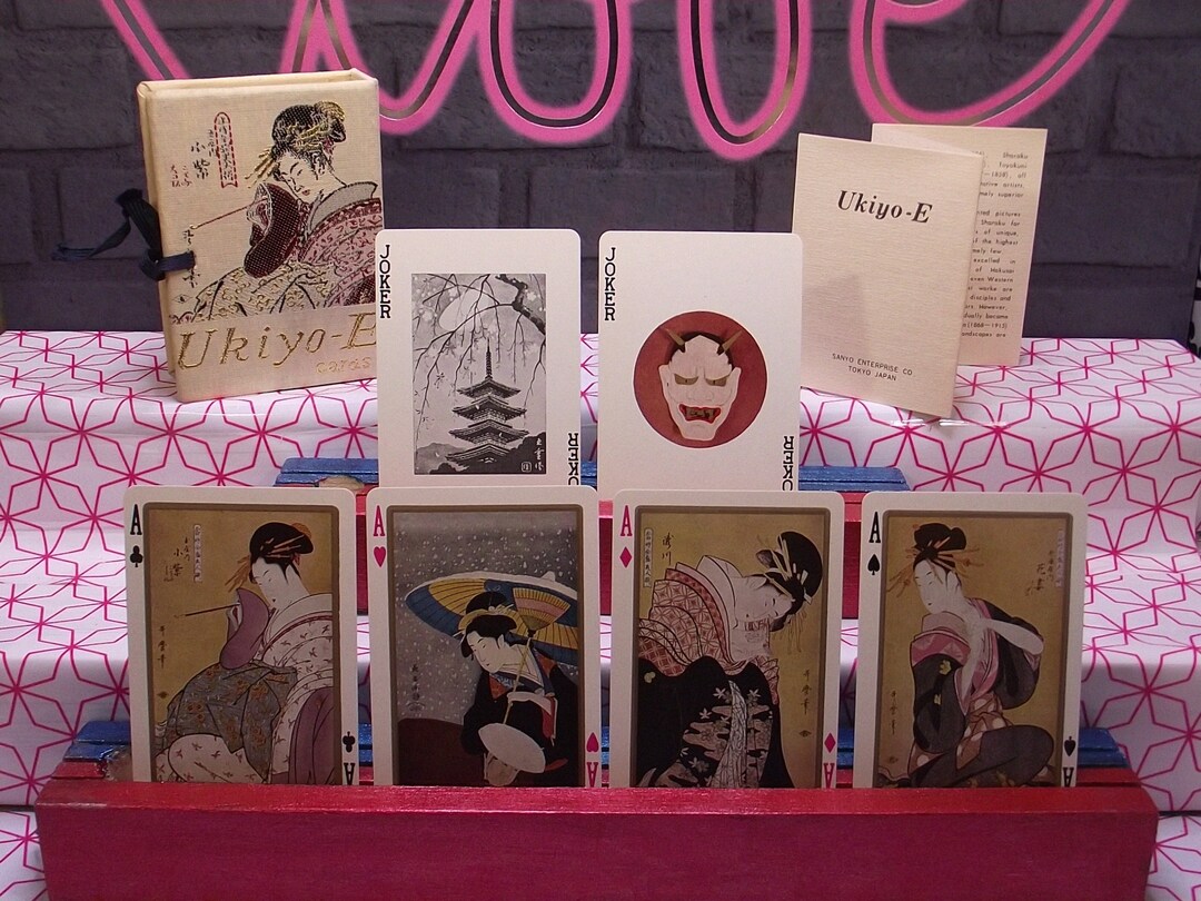 Beautiful Box "ukiyo-e Cards", 52 Unique Playing Cards, Not Standard Card Game. Vintage Deck ...