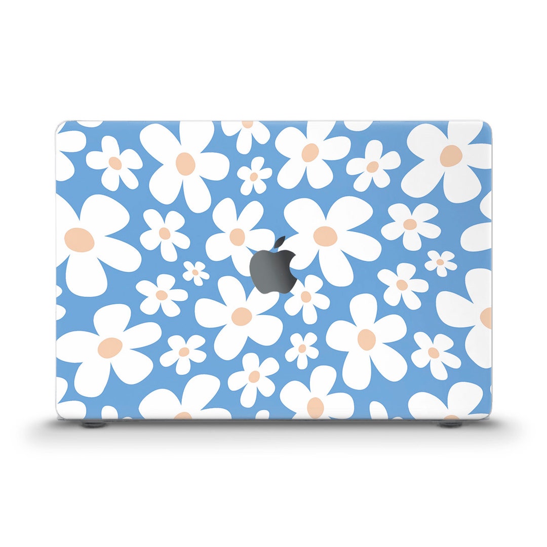 Cute MacBook Case Blue Aesthetic White Flowers MacBook Air 13 Pro 13 ...