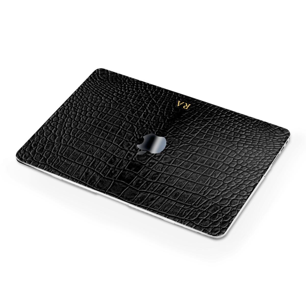 Initials MacBook Case Aesthetic Black Crocodile MacBook Air 13 Inch Air ...
