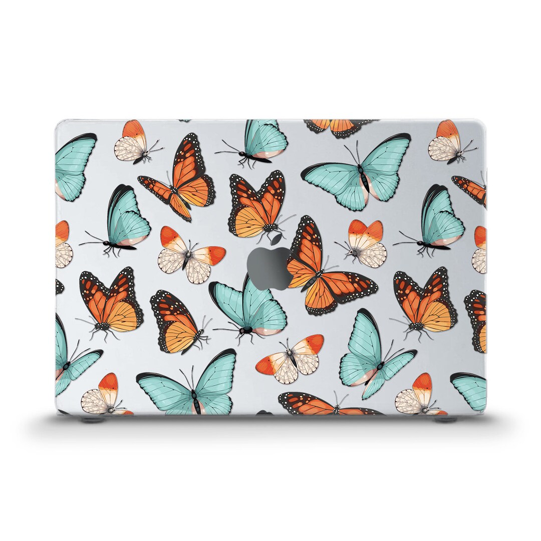 Butterflies MacBook Case Cute Blue Orange Butterfly MacBook Air 13 Pro ...