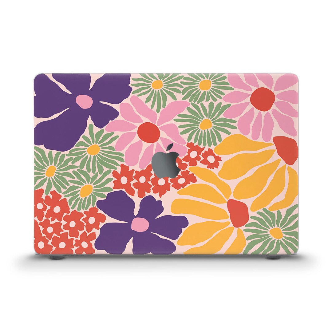 Aesthetic MacBook Case Cute Colorful Flowers MacBook Air 13 Air 15 M2 ...