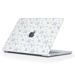 Aesthetic MacBook Case Blue Flowers Coquette MacBook Air 13 Air 15 M2 ...