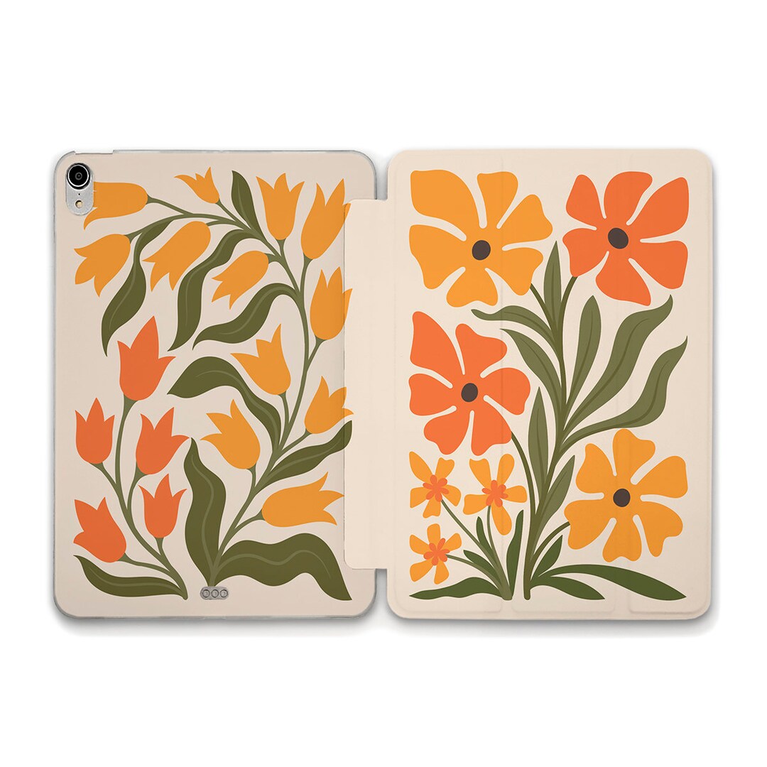 Aesthetic iPad Case Cute Boho Flowers iPad 10th 9th 10.2 iPad Air 5th ...