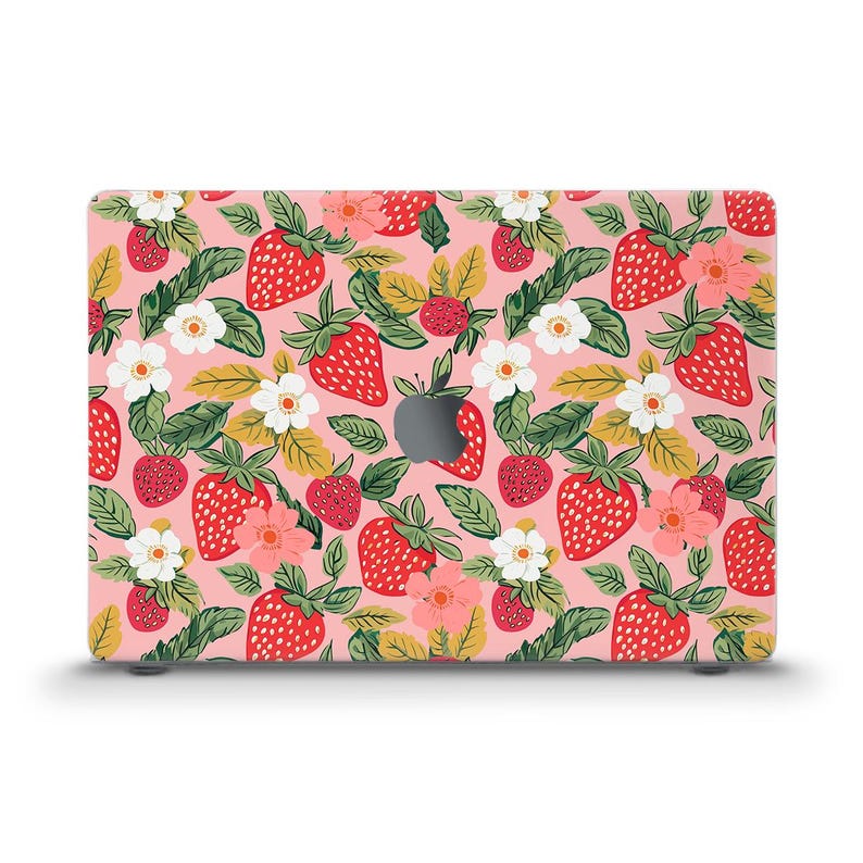 Strawberry MacBook Case Cute Flowers Fruits MacBook Air 13 Inch Air 15 ...