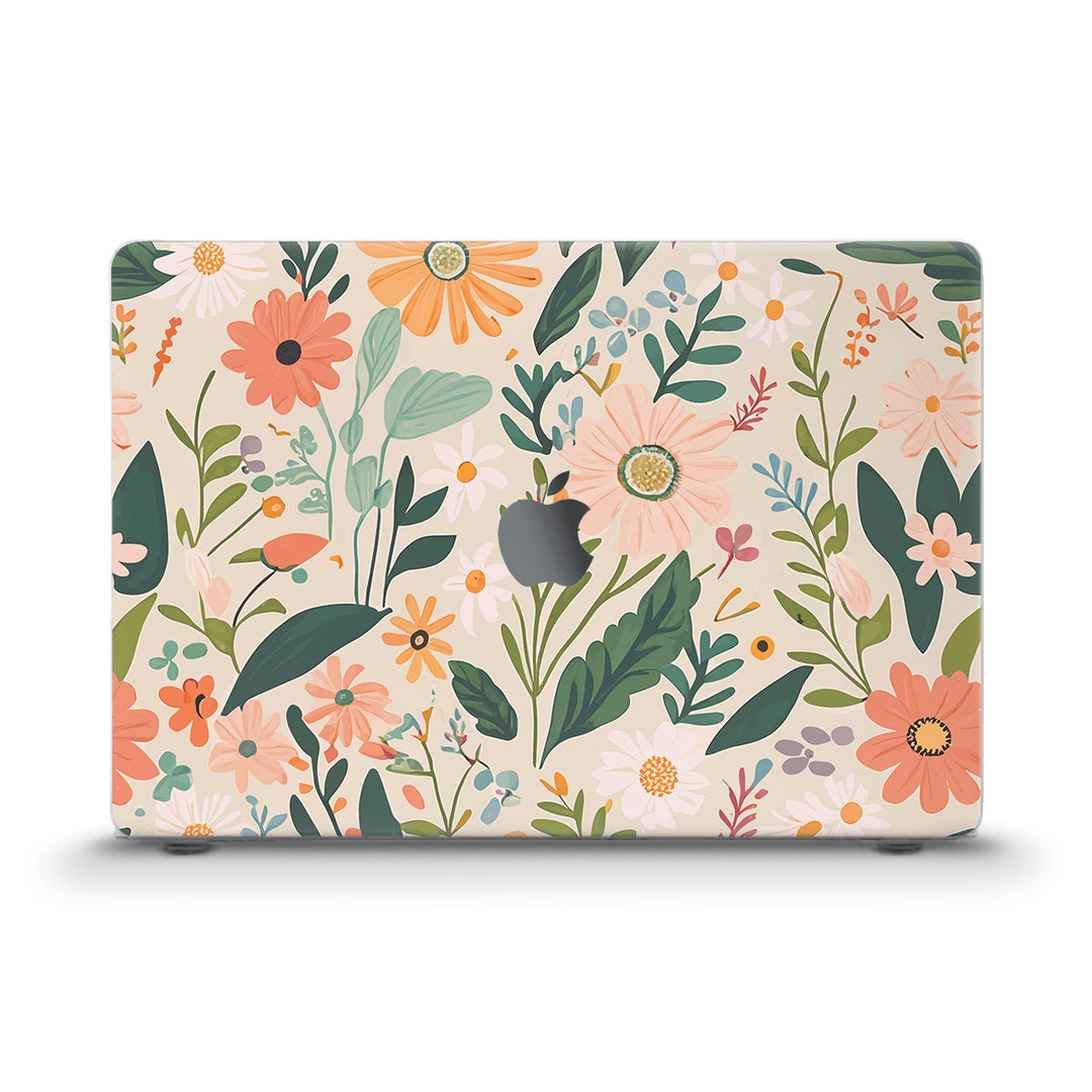Cute MacBook Case Floral Aesthetic Flowers MacBook Air 13 M2 Pro 13 ...