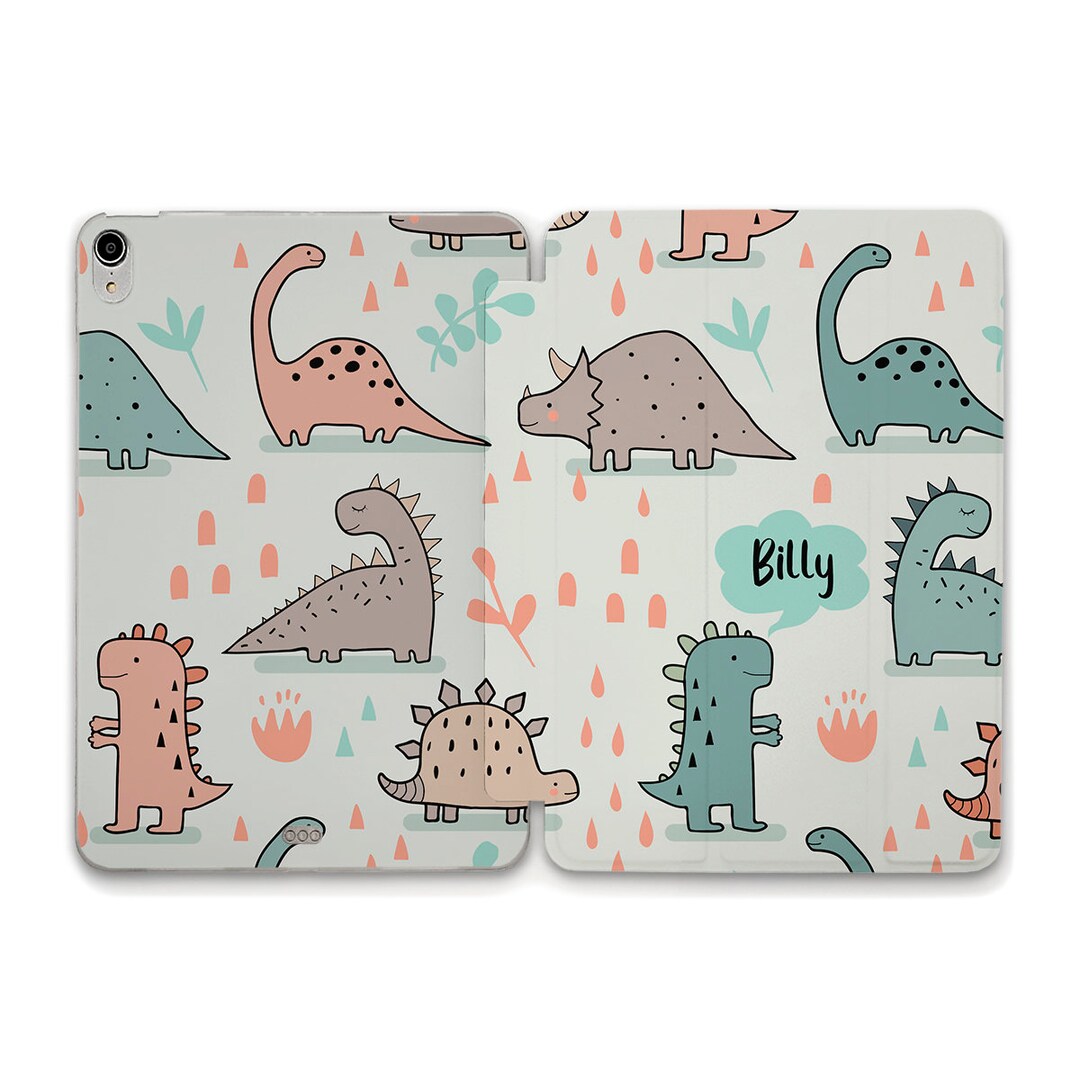 Name iPad Case Cute Dinosaurs Custom iPad 10th 9th 10.2 iPad Air 5 10.9 ...