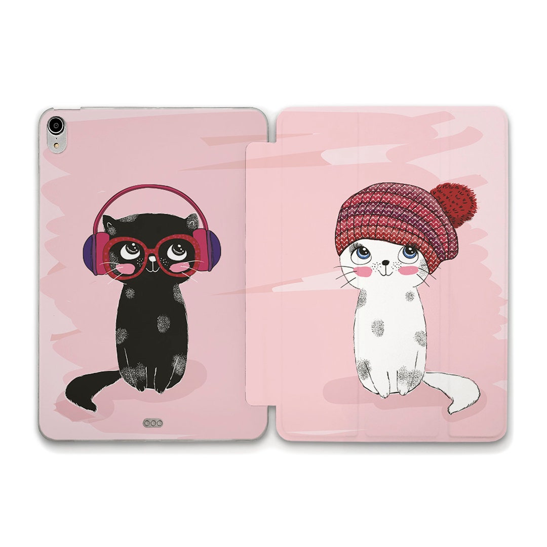 Cats iPad Case Cute Cat Pink Kawaii iPad 10th 10.2 Air 5 10.9 Pro 12.9 ...
