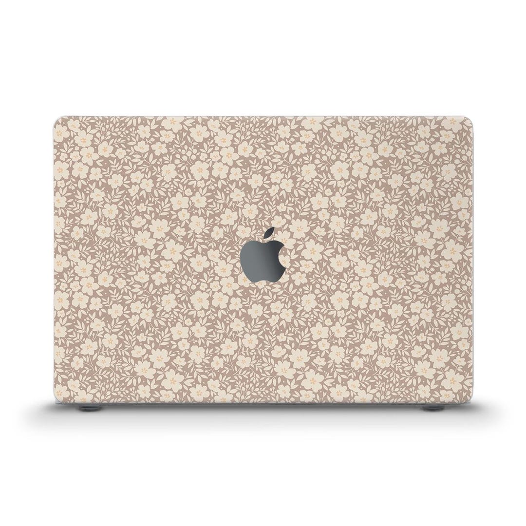 Cute MacBook Case Aesthetic Beige Flowers MacBook Air 13 Air 15 M2 M3 ...