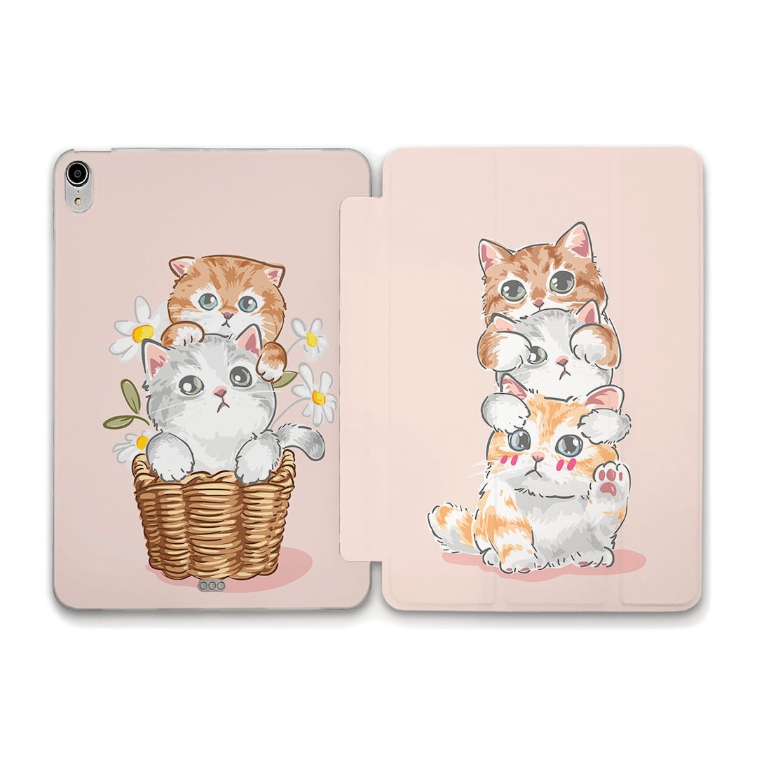 Kittens iPad Case Cute Cats Kawaii Aesthetic iPad 10th 9th 10.2 Air 5 ...