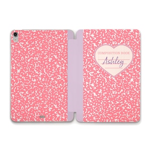 Name iPad Case Cute Composition Book Custom iPad 10.2 Air 5 10.9 iPad ...