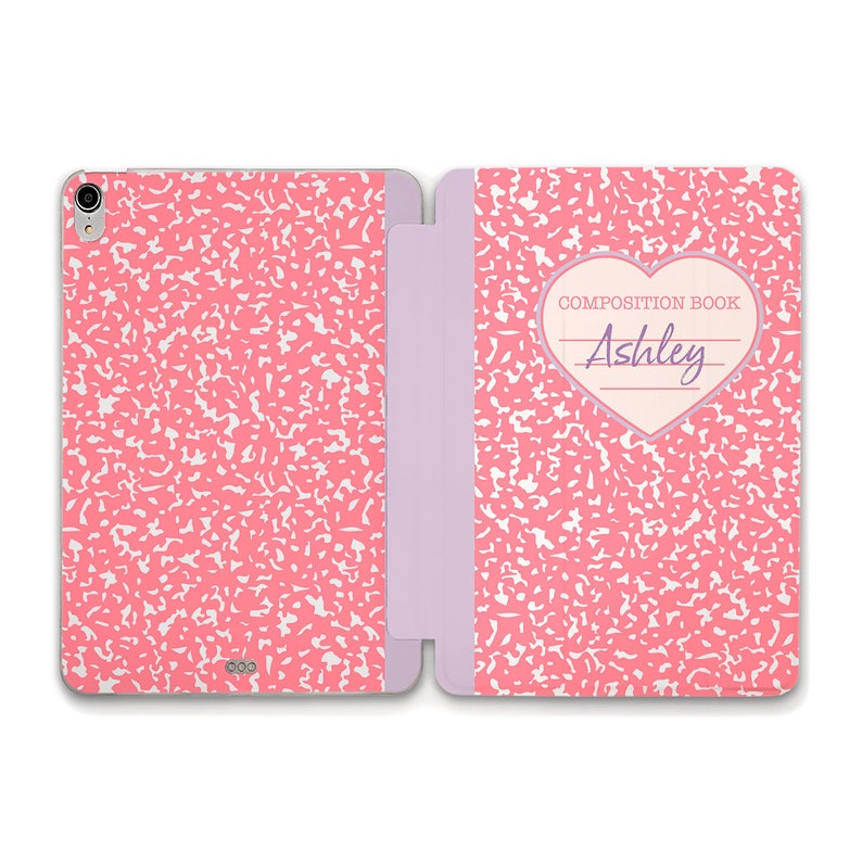 Name iPad Case Cute Composition Book Custom iPad 10.2 Air 5 10.9 iPad ...
