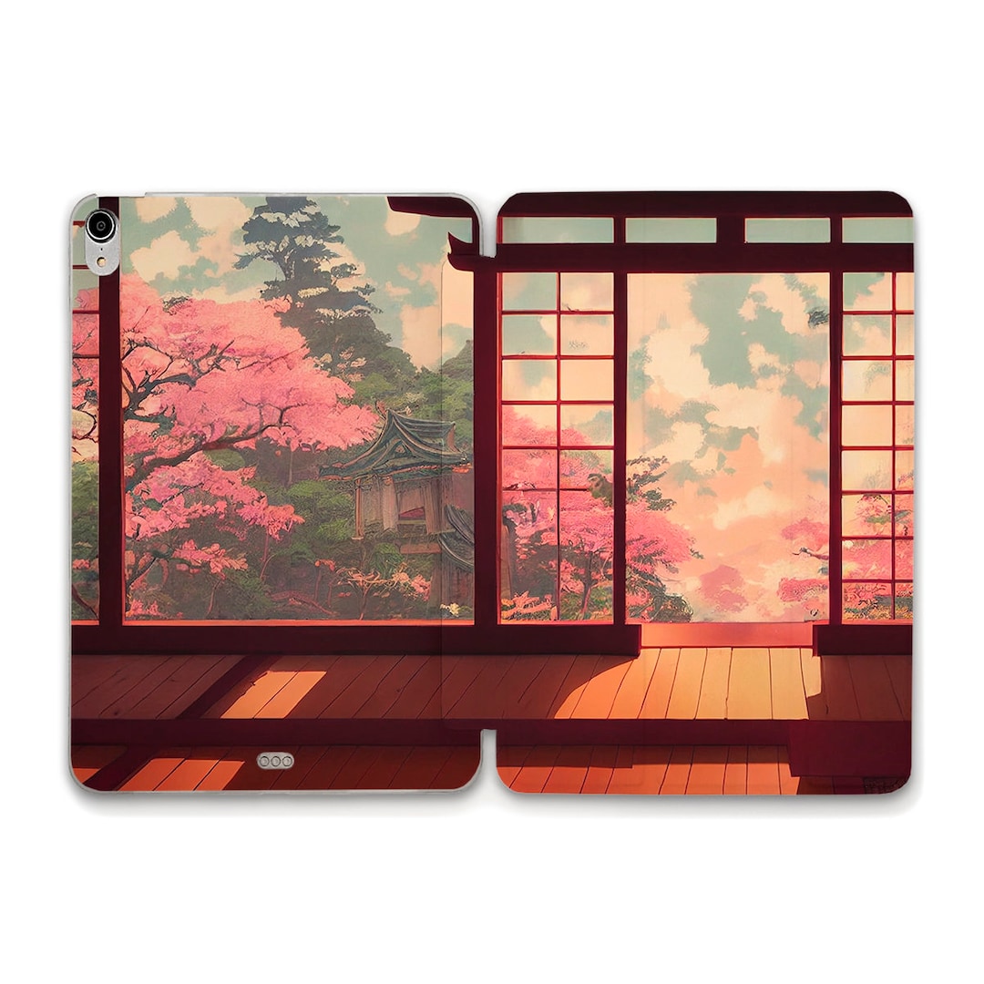 Japanese iPad Case Japan Aesthetic Art Nature iPad 10.2 Air 5 10.9 Pro ...