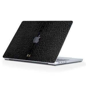 Initials MacBook Case Aesthetic Black Crocodile MacBook Air 13 Inch Air ...