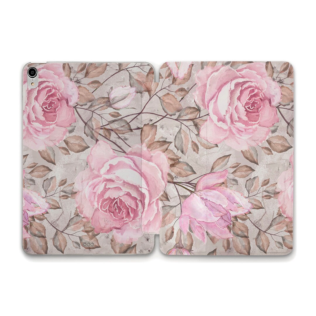 Roses iPad Case Pink Flowers Aesthetic Floral iPad 10.2 Air 5 10.9 Pro ...