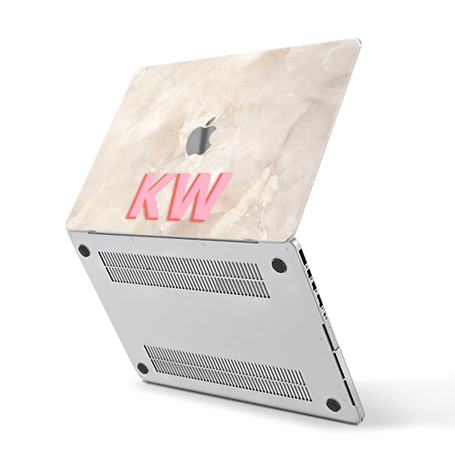 Monogram MacBook Case Aesthetic Marble Personalized MacBook Air 13 M2 ...