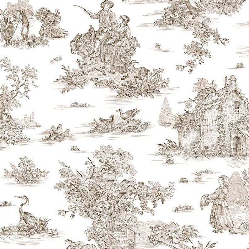 TOILE DE JOUY Wallpaper - Etsy UK