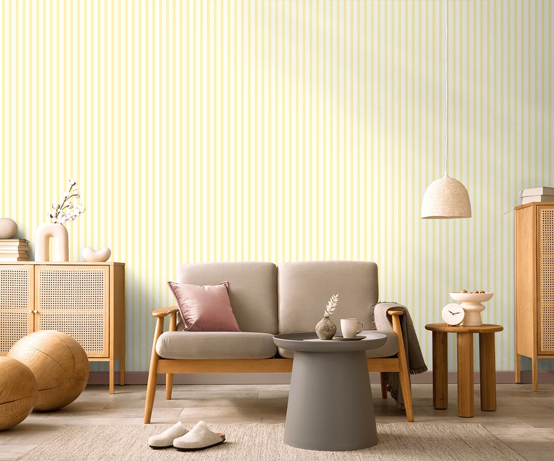 Stripes Wallpaper Beach Yellow giulia - Etsy