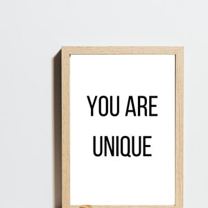You Are Unique Printable A4 Poster - Etsy