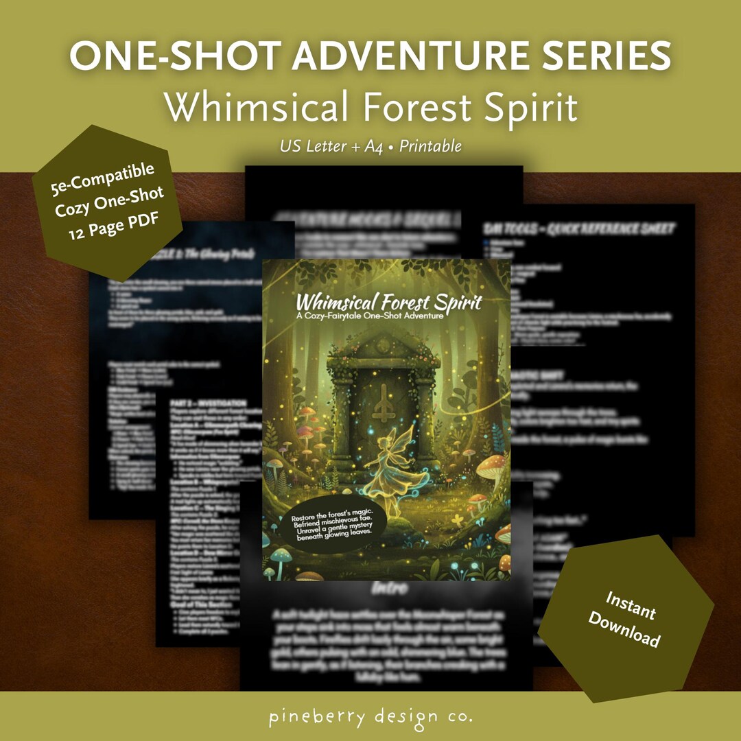 D&D 5e Forest Spirit One-shot Adventure | Fae Mystery (printable PDF ...