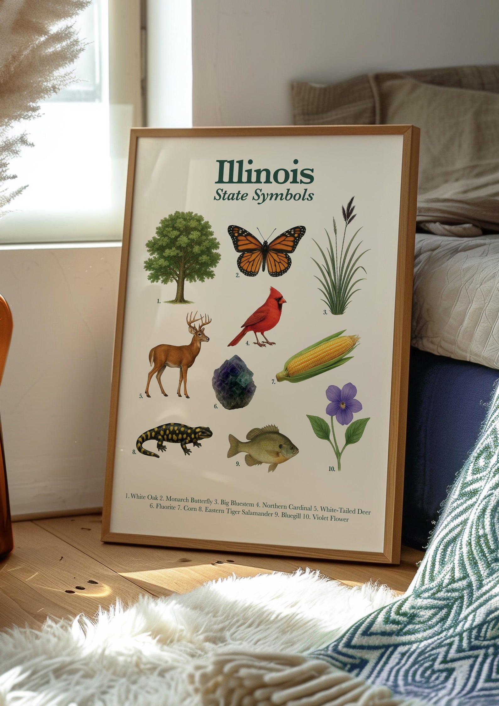 Illinois State Symbols Poster | Educational Printable | State Animal ...