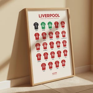 Liverpool 2024-25 Team Squad Poster Gift, Football Fun Wall Art, Print ...