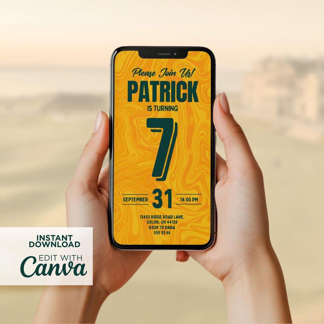 Matildas Themed Digital Birthday Invitation, Customizable Canva ...