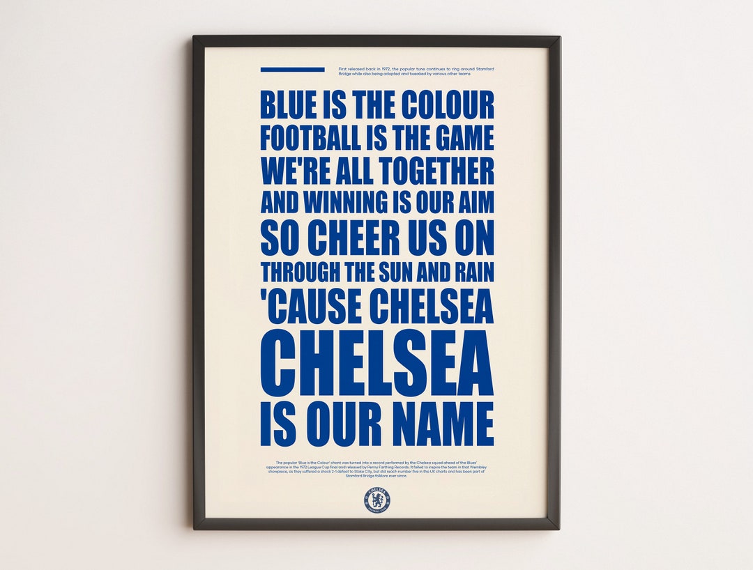 Chelsea FC Poster Gift for Football Lovers Kids Room Decor Art - Etsy
