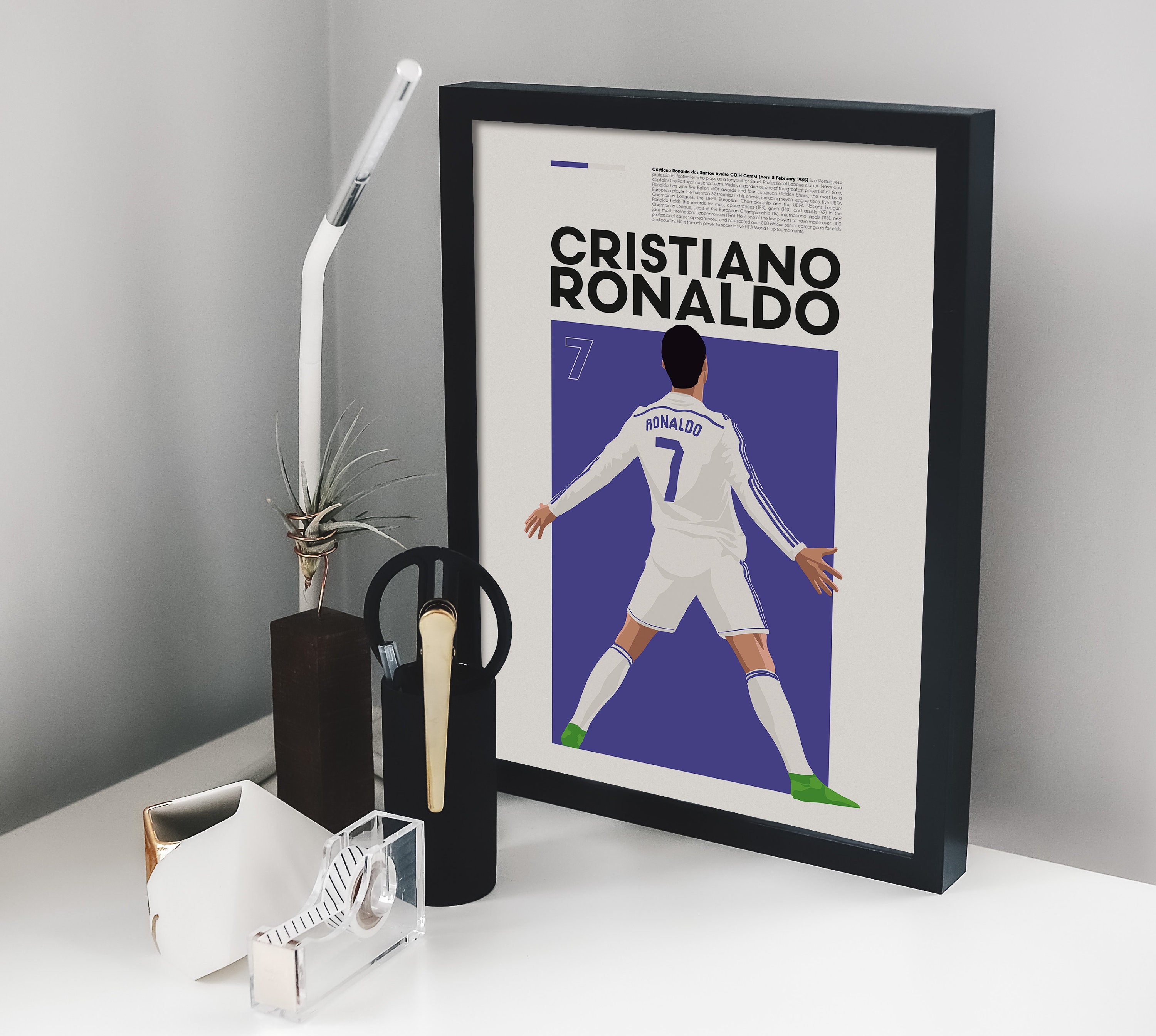 Cristiano Ronaldo Hand-Drawn Custom Football Poster