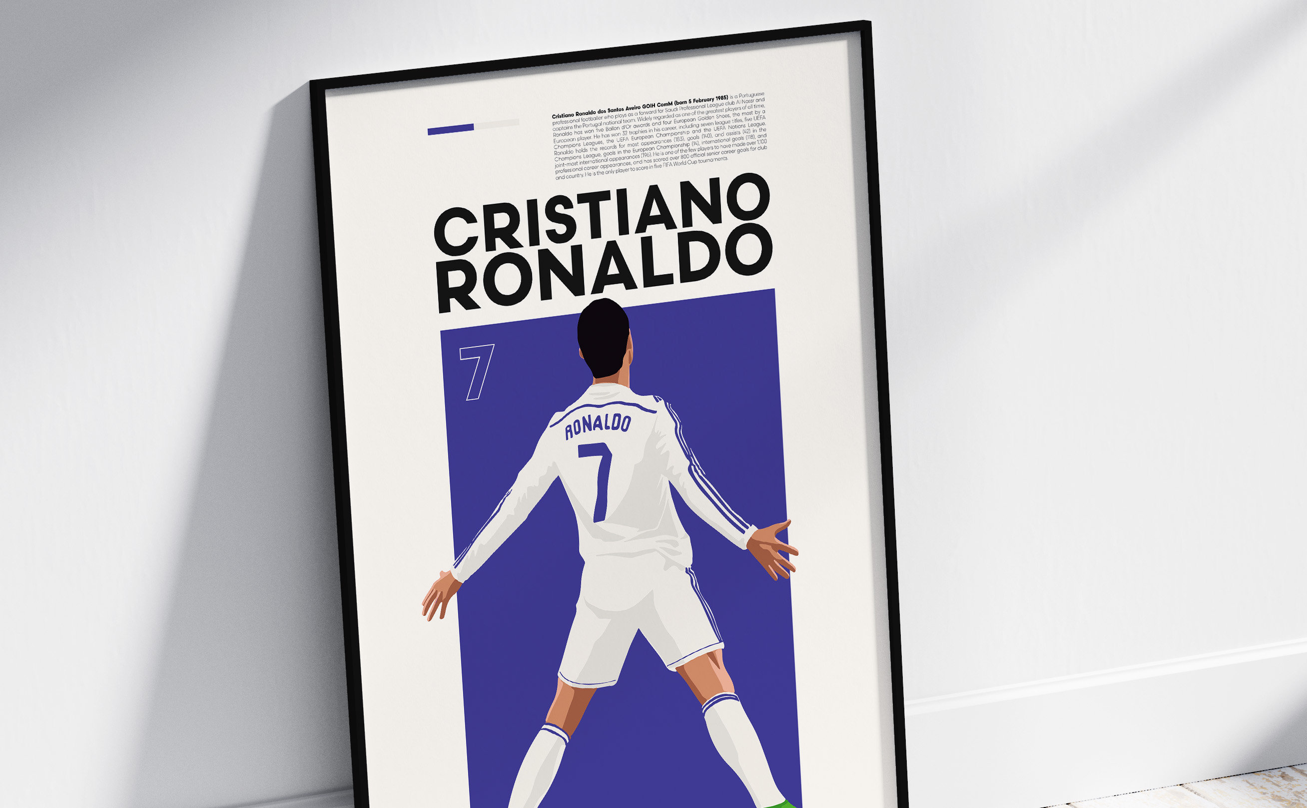 Cristiano Ronaldo Hand-Drawn Custom Football Poster