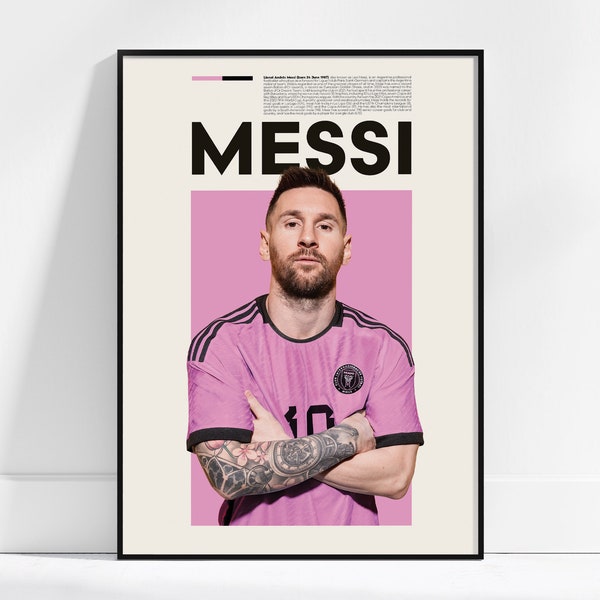 Messi Miami Wall Art - Etsy