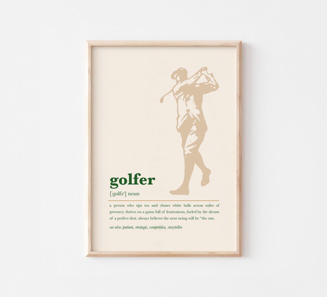 Golfer Definition Poster | Funny Golf Art Print | Golf Wall Decor - Etsy