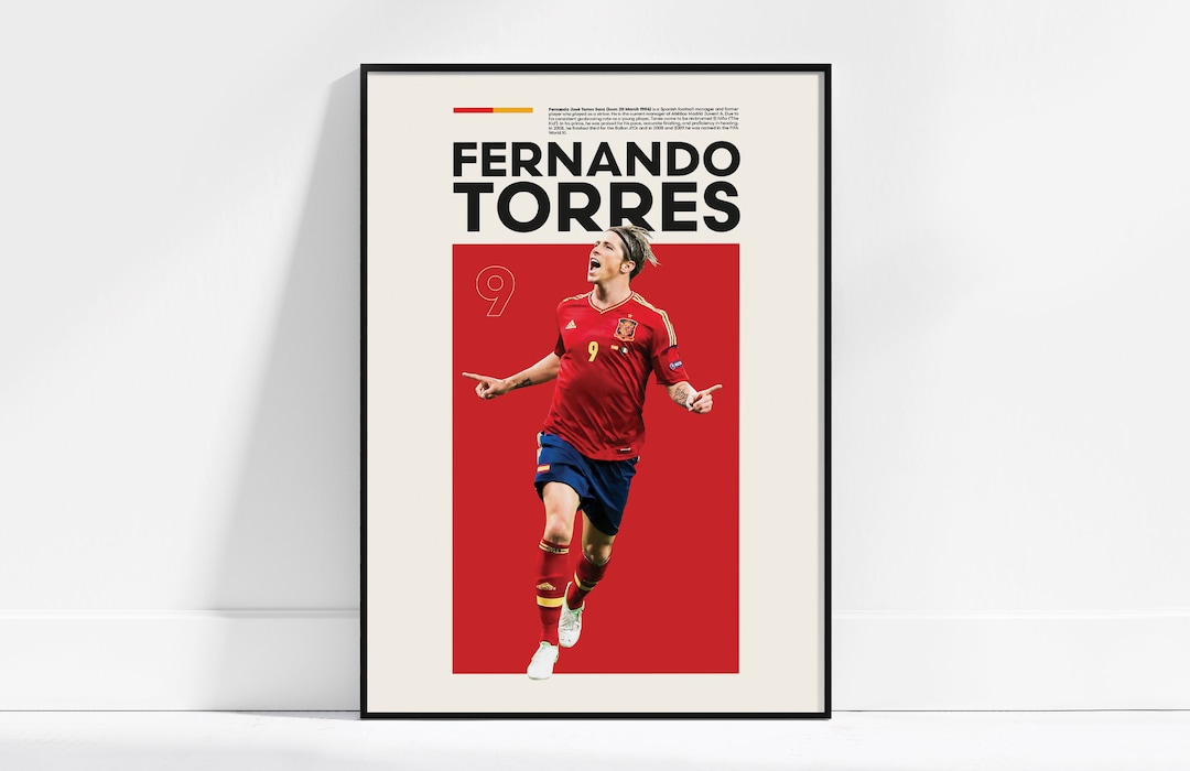 Fernando Torres Poster, Football Poster, Wall Art Decor for Gym, Home ...