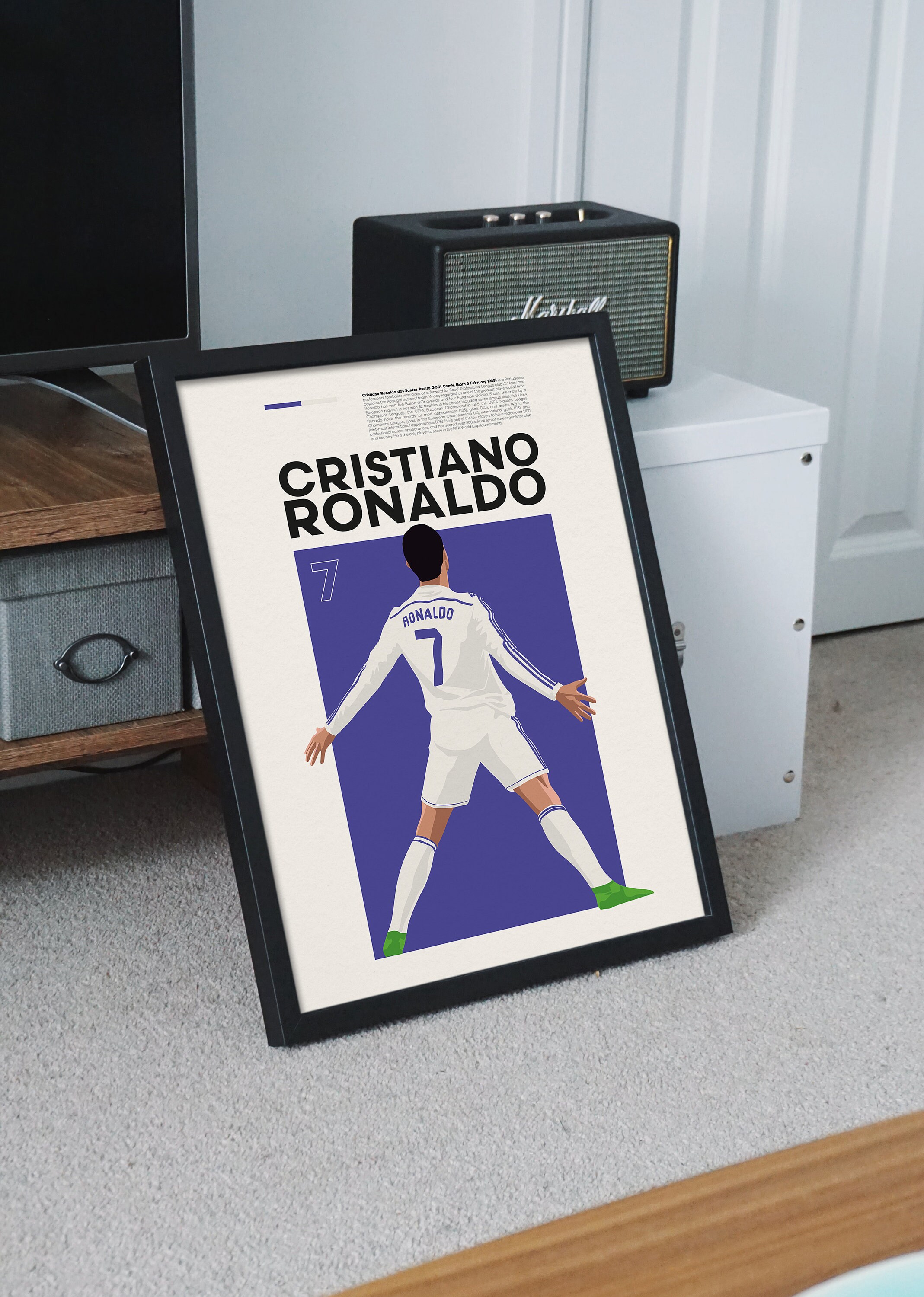 Cristiano Ronaldo Hand-Drawn Custom Football Poster