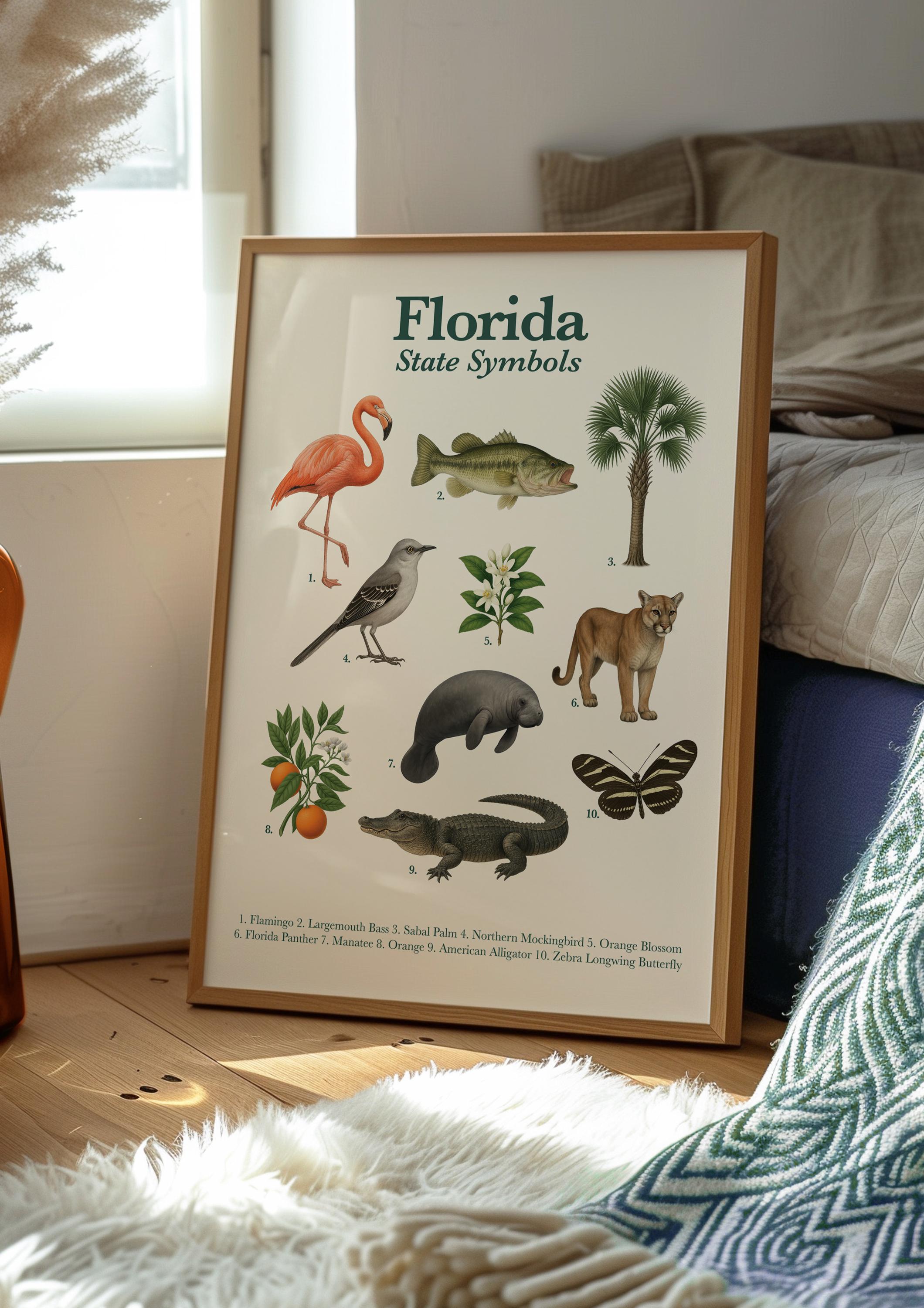 Florida State Symbols Poster | Educational Printable | State Animal ...