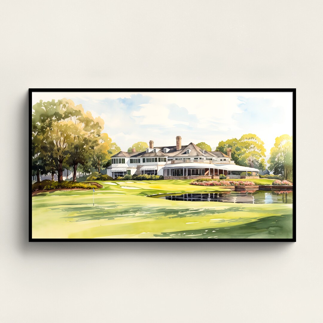 Augusta National Golf Club TV Art, Wall Art Frame, Style Painting for ...