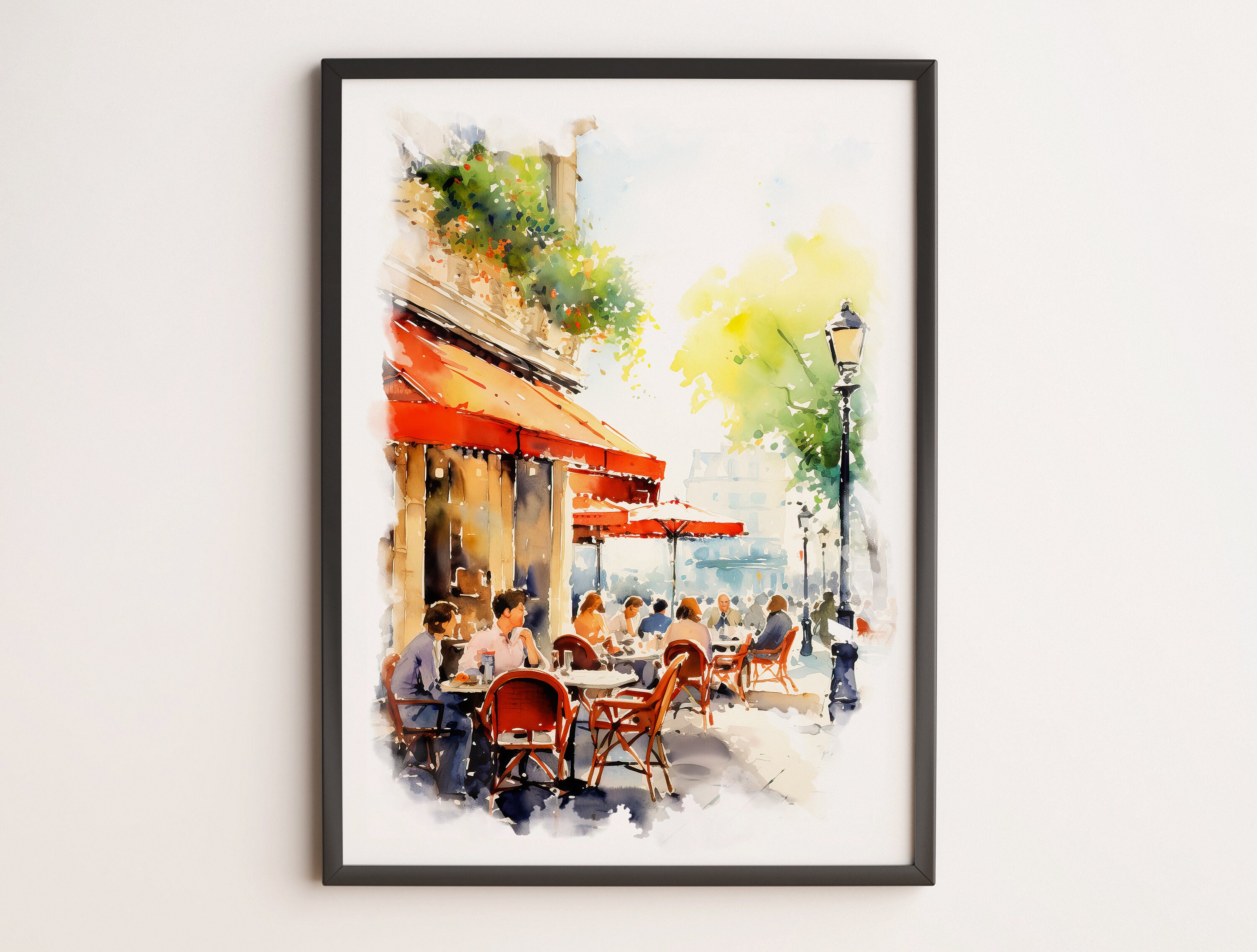 France, Paris Watercolor Prints Bundle Set of 4, Touristic Gallery Set, Colorful City Posters ...
