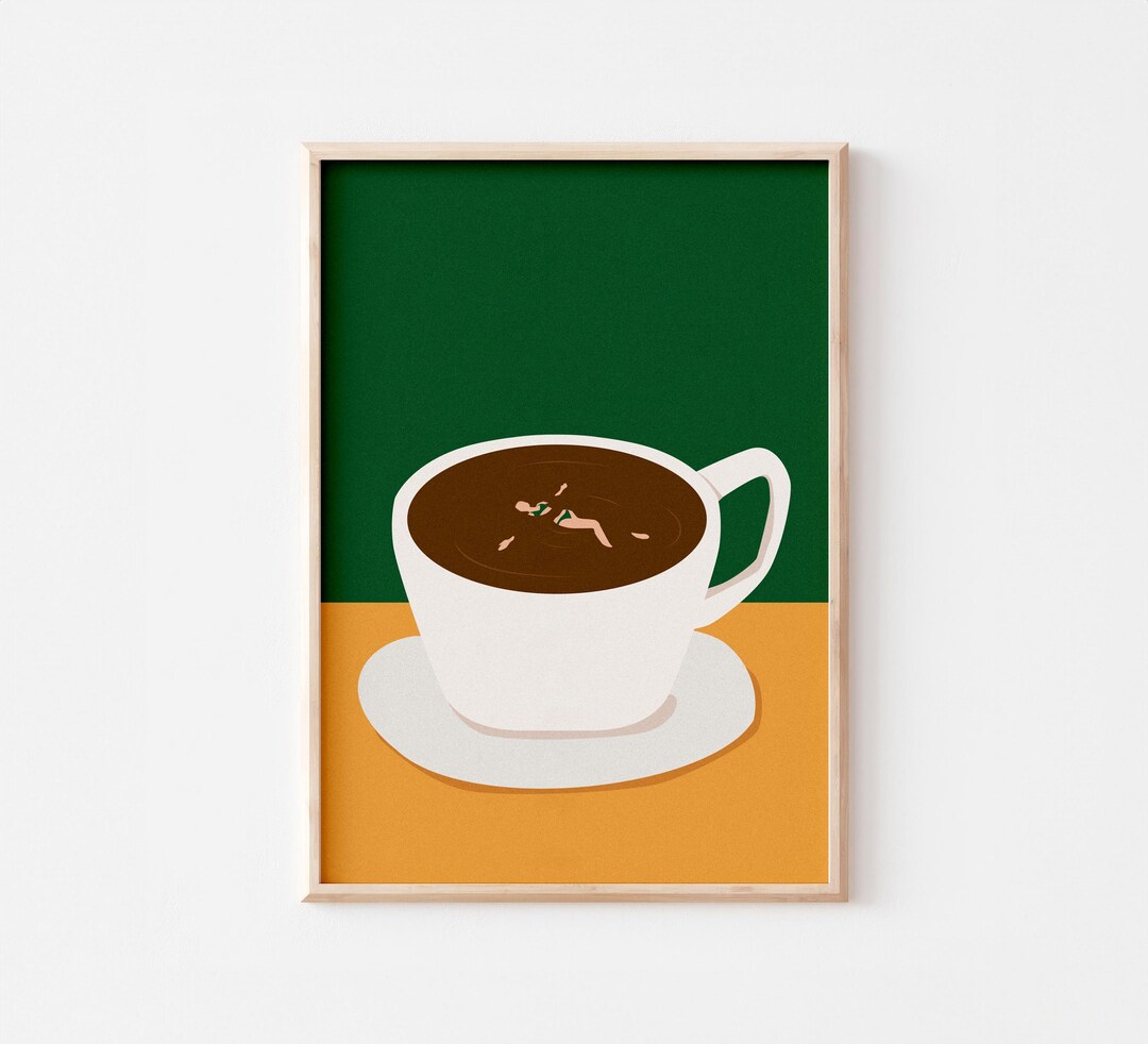 Minimalist Coffee Art Print | Funny Coffee Lover Poster | Modern ...