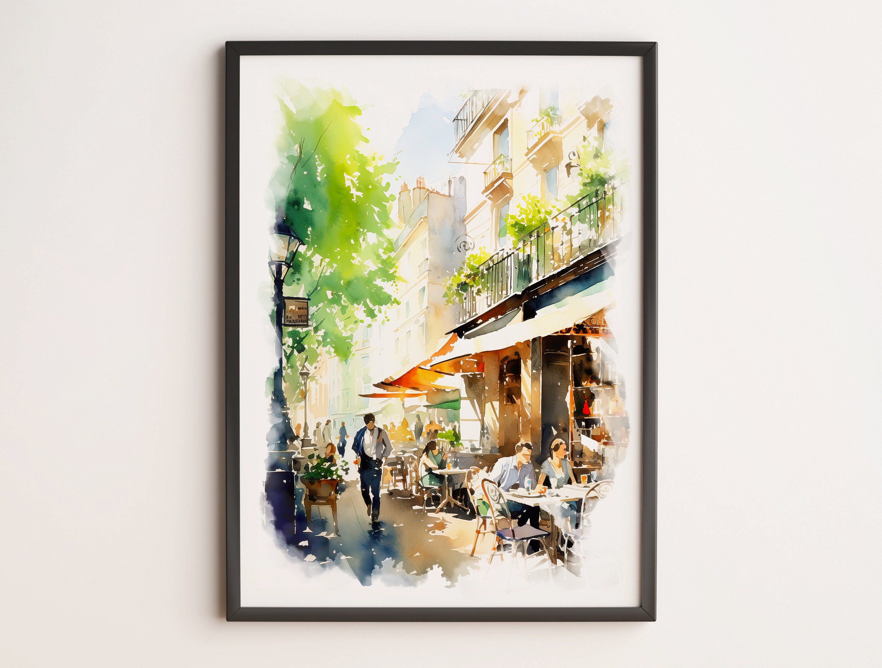 France, Paris Watercolor Prints Bundle Set of 4, Touristic Gallery Set, Colorful City Posters ...