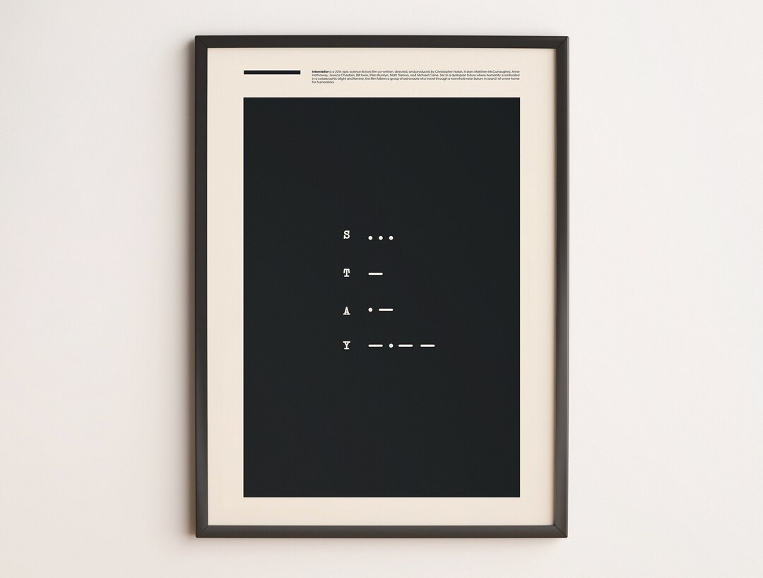 Interstellar Movie Poster, Minimalist Movie Poster, Wall Art Print ...