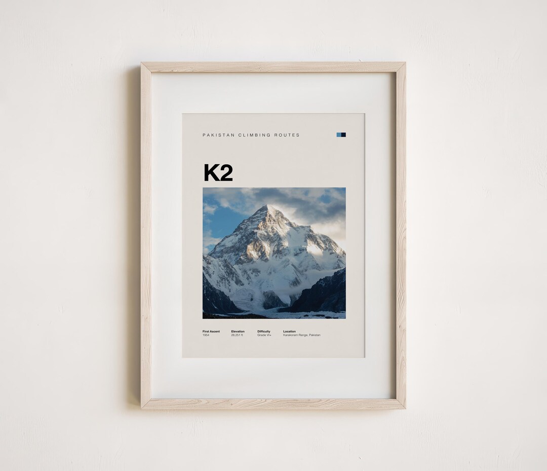 K2 Poster Print Wall Art for Climbing Lover Gift - Etsy