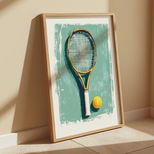 Racket Poster for Tennis Lovers, Tennis Themed Decoration Poster, Gift ...