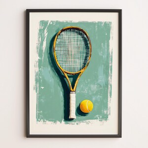 Racket Poster for Tennis Lovers, Tennis Themed Decoration Poster, Gift ...