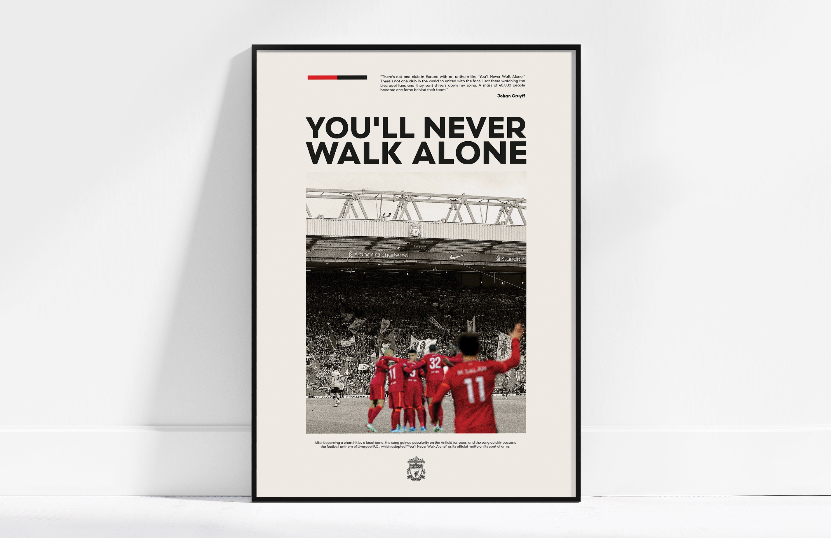 Liverpool Poster Gift Football Fun Wall Art Print Football Decor of ...