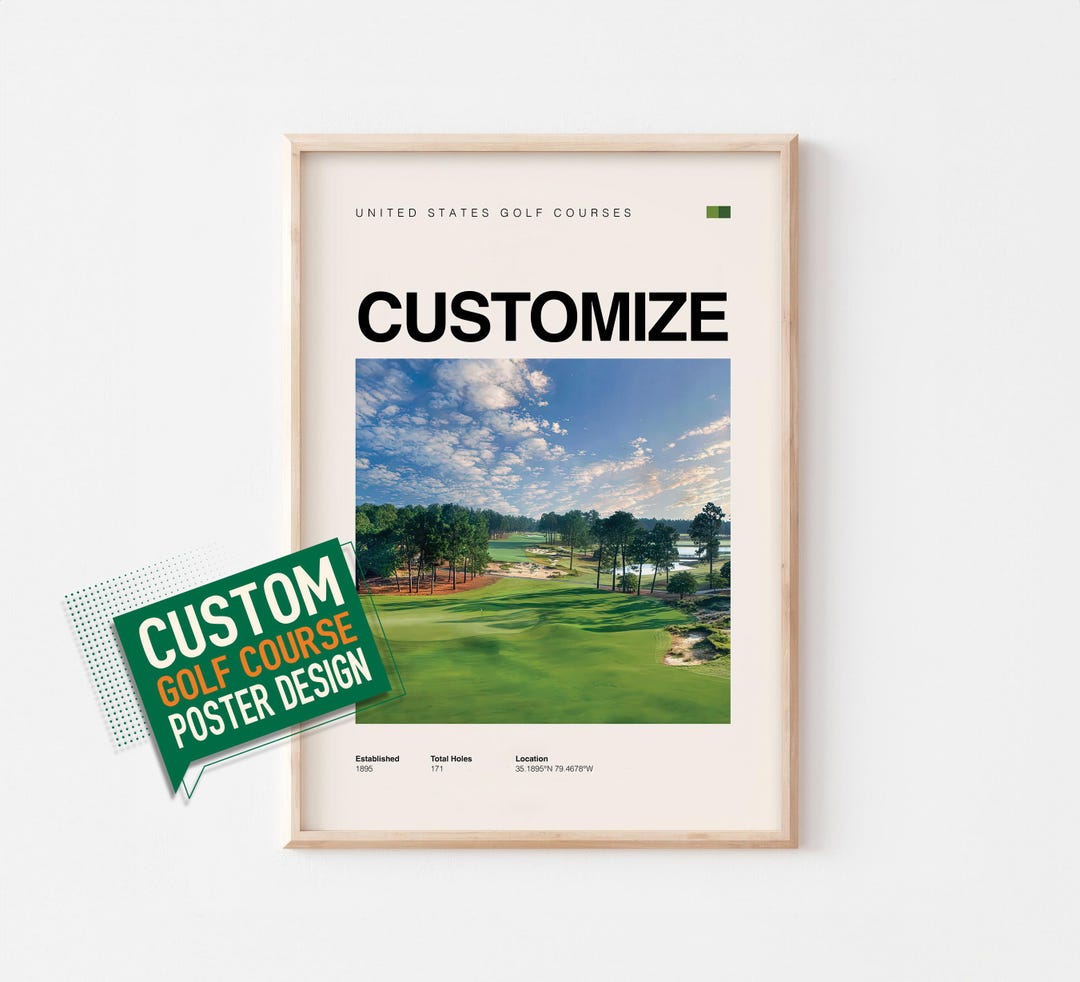 Customize Golf Course Posters, Golf Poster, Golf Print, Golf Wall Decor ...