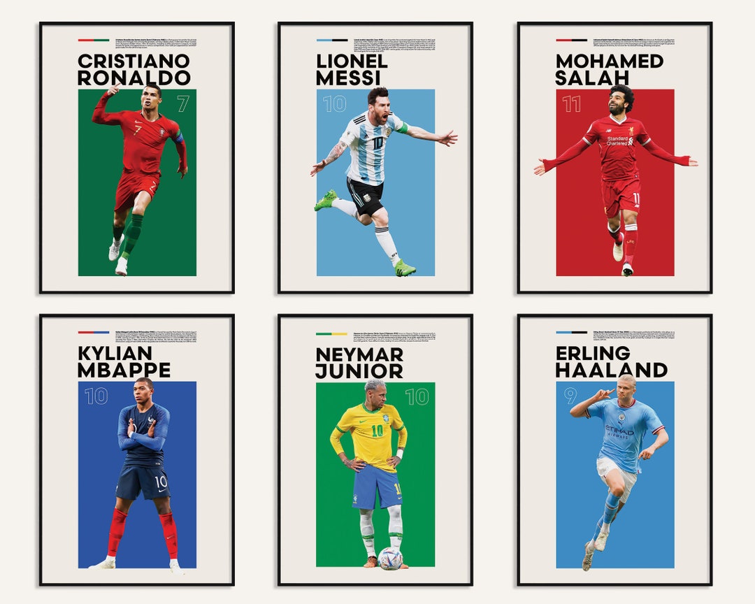 Football / Soccer Poster Bundle 6 Set Gift for Football Fan Wall Art ...